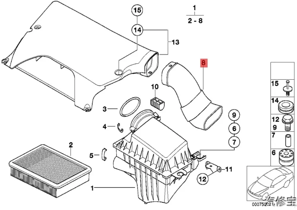 New Engine Air Intake Hose for BMW E53 X5 Series 3.0L I6