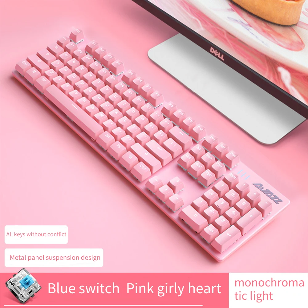 Ajazz Robocop Pink Mechanical Keyboard Rgb Backlit Wired 104-key Layout ...