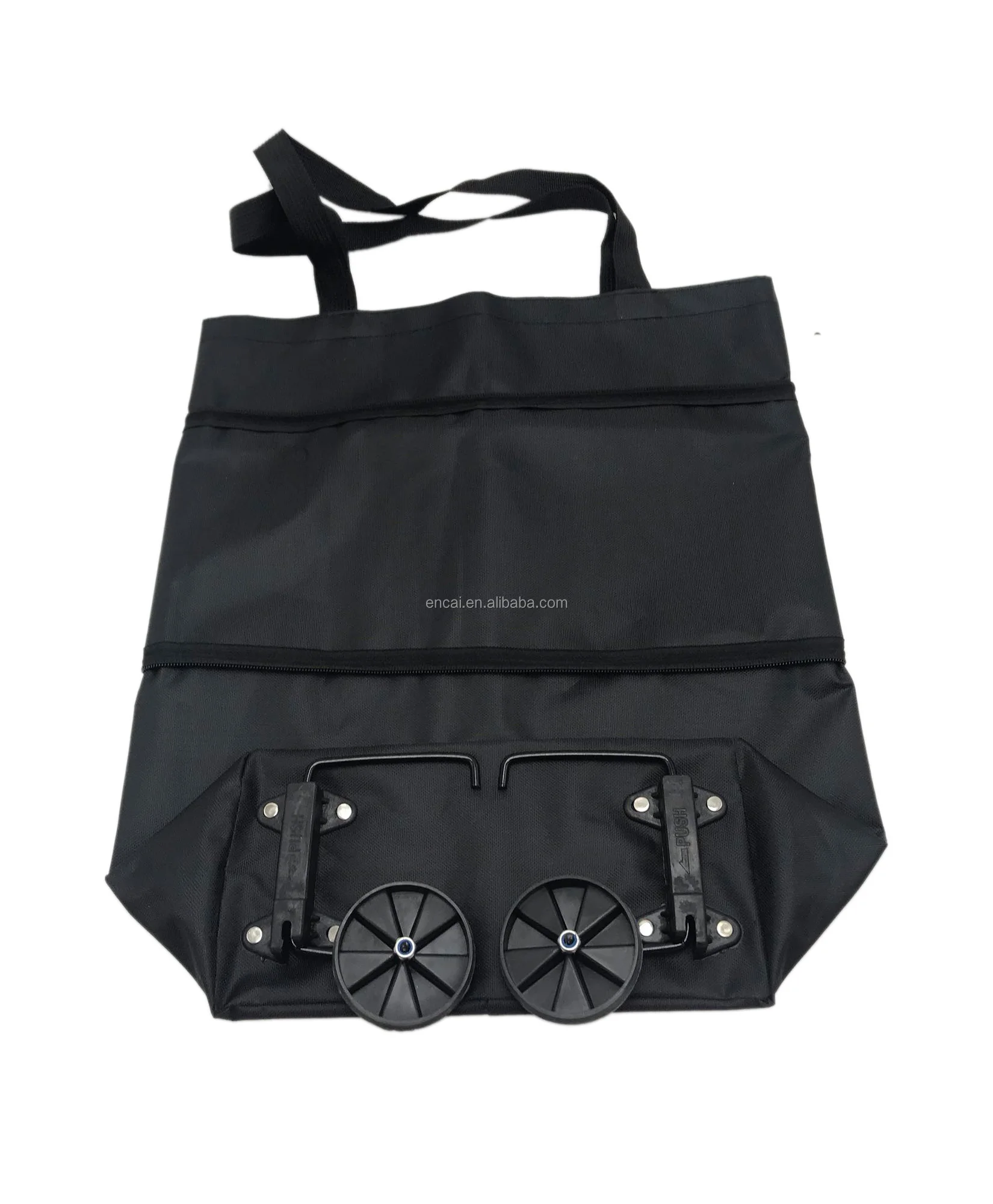 Encai Customized Logo Folding Shopping Bag With Wheels Wheeled Market ...