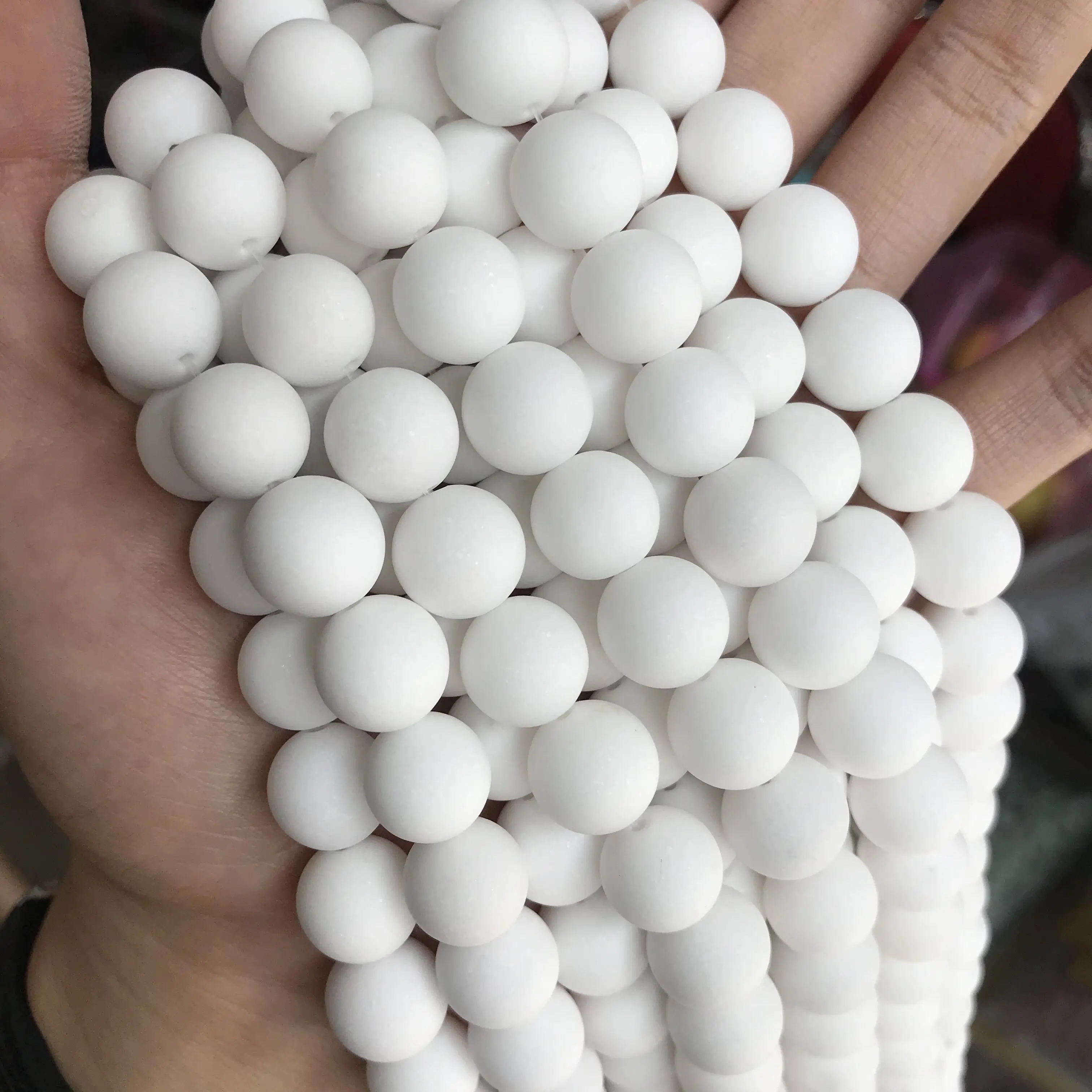 Matte Natural White Stone Wholesale Loose Round 4/6/8/10/12mm Beads ...