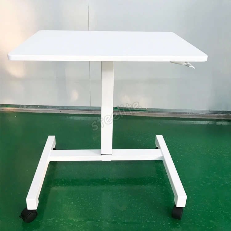Manual Height Adjustable Sit And Stand Desk Single Column Gas Lifting ...