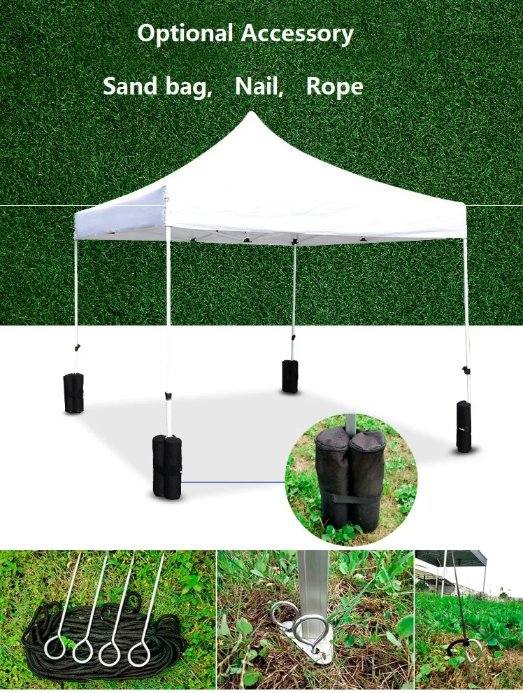 3x3 3x4 4x4 4x6 Easy Pop up Canopy - Aluminum Frame Gazebo