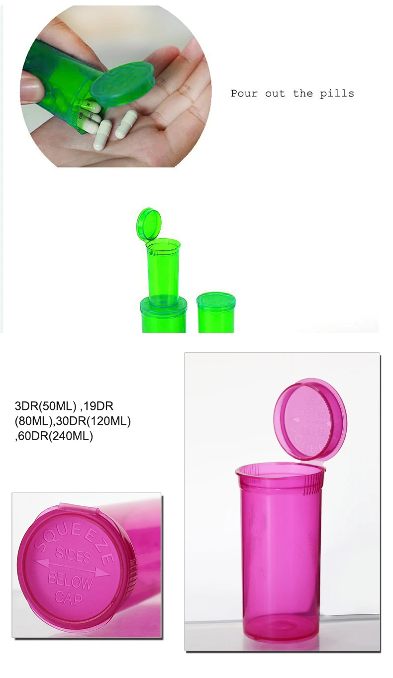 Childproof Bottle Pop Top Vials - Secure Medical Storage