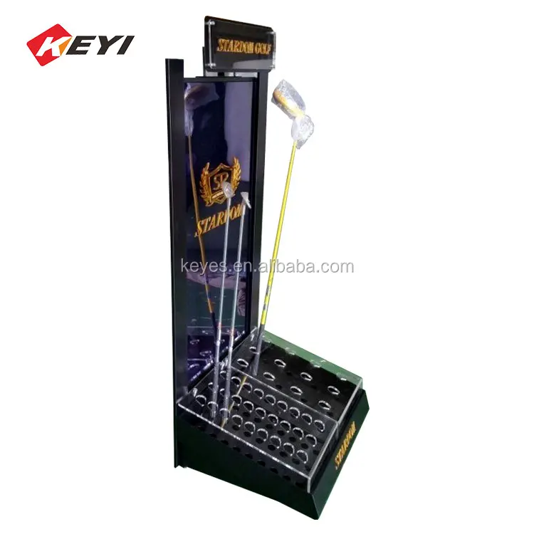 Custom Pop Metal Retail Display Stand Floor Golf Club Black Display ...