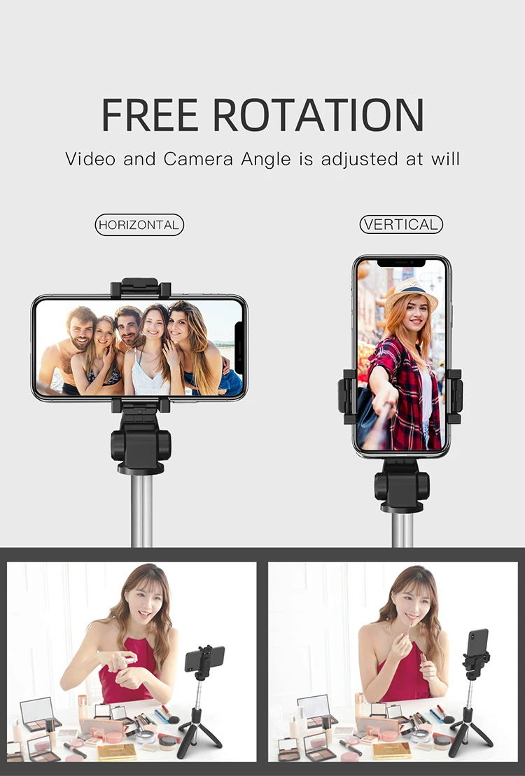 New Flexible 360 Degree Rotating Selfie Stick Tripod Mini Selfie Stick ...