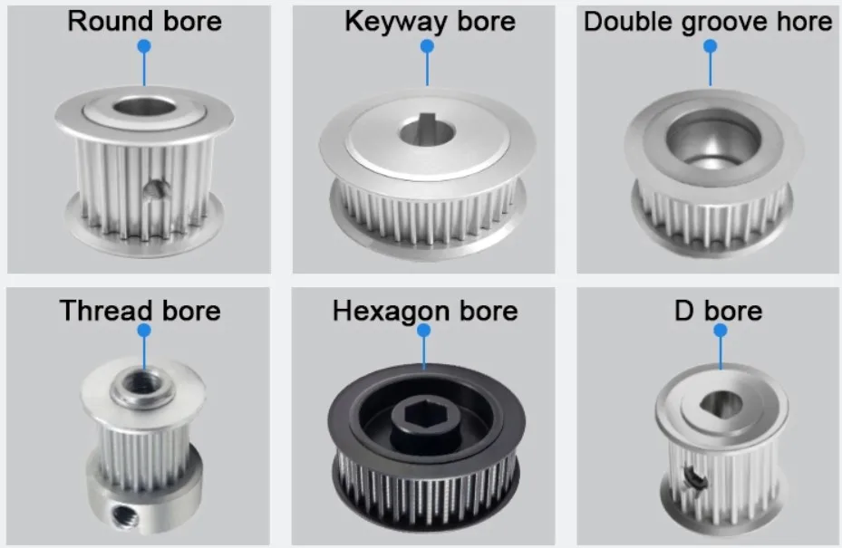 Aluminum Pulley Gt2-6mm Open Timing Belt Of Teeth Bore 5 /6.35/8mm ...