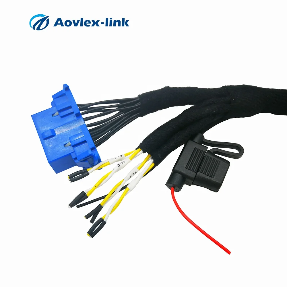 12v Obd2 Cable Blue Connector Twisted Pair Wire Obd Cable With Fuse ...