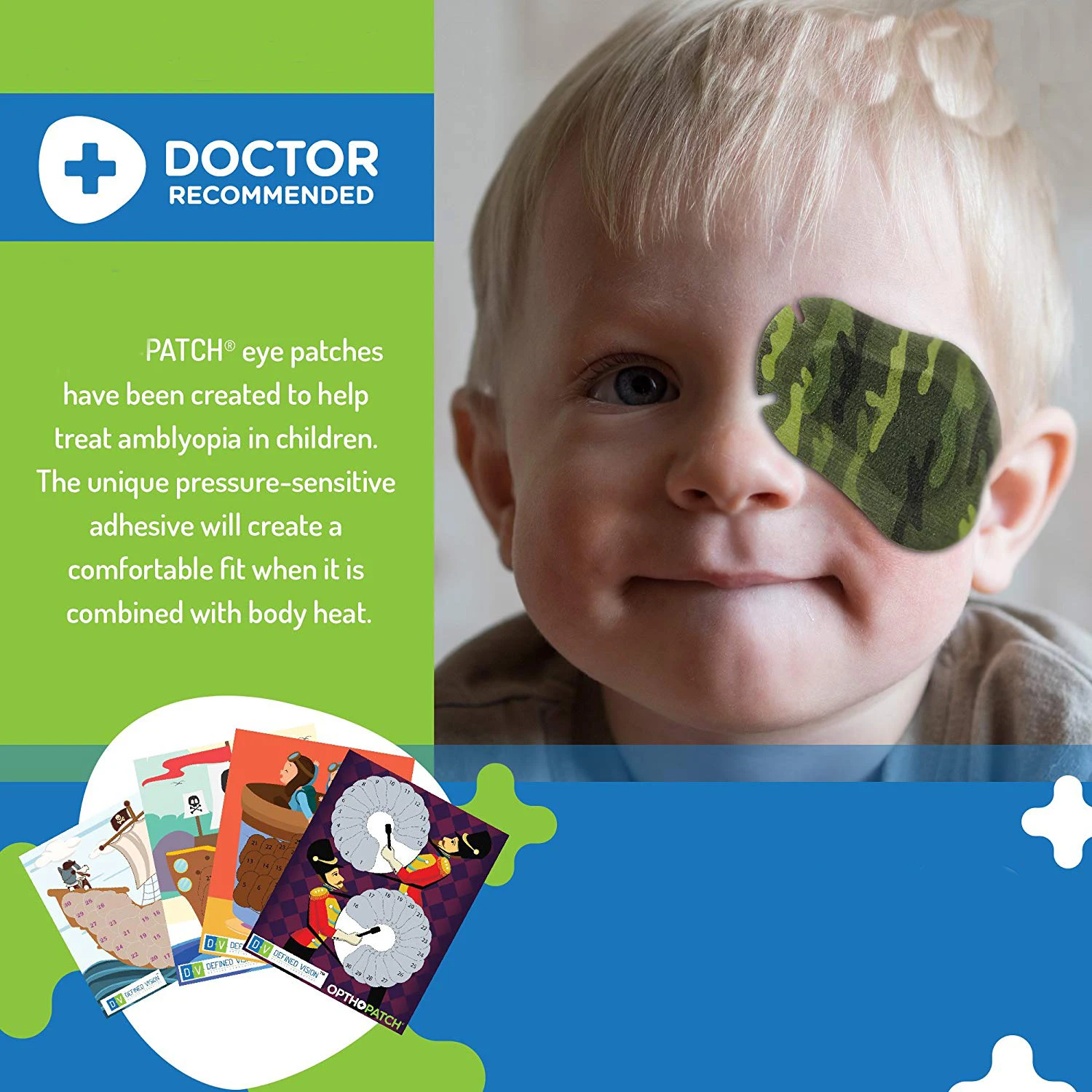 Medical Sterile Kids Eye Patches Latex Free Hypoallergenic Cotton ...