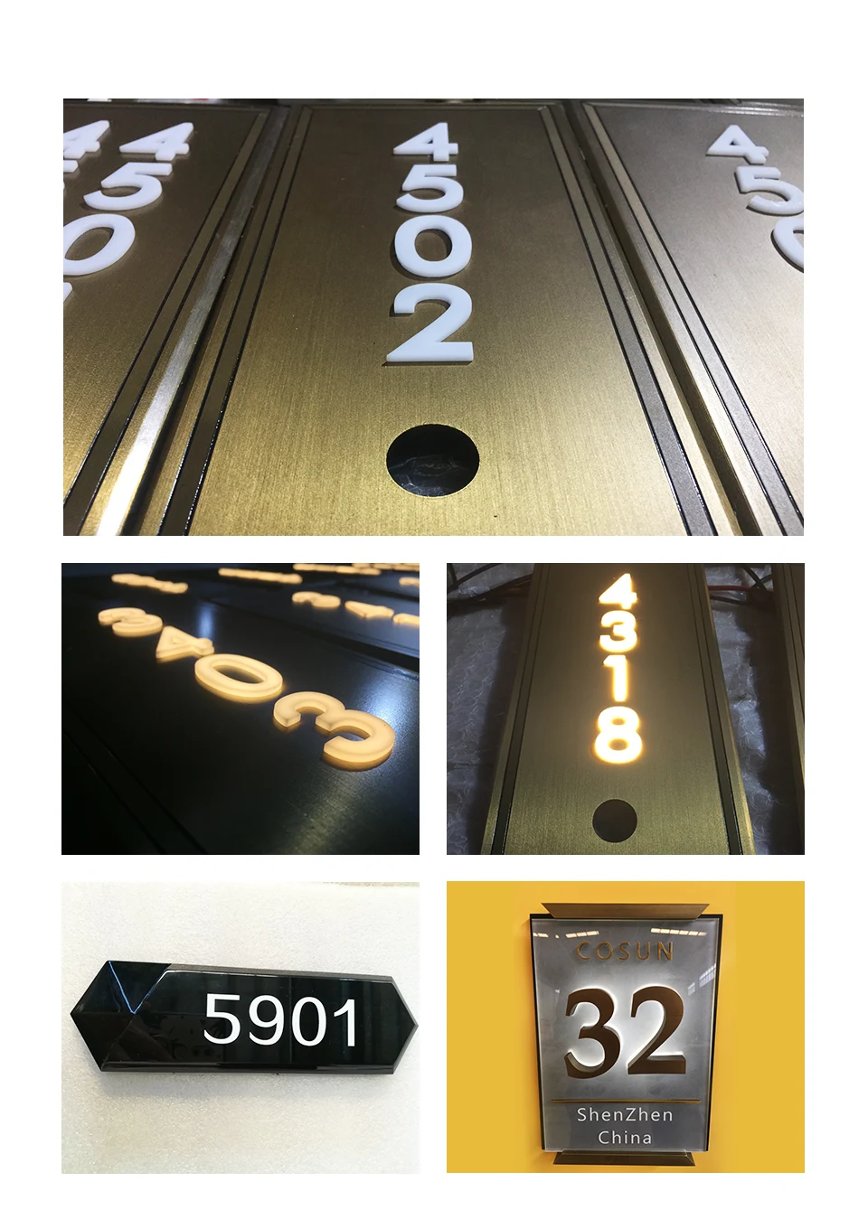Fabricated Led Illuminated Hotel Door Number Sign Plate - Buy Hotel ...
