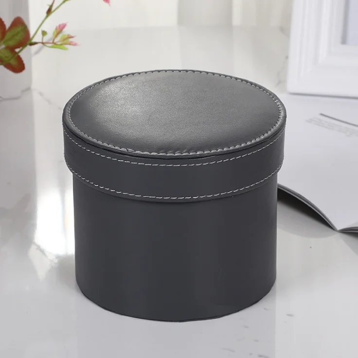 Small Round Leather Gift Box With Heaven And Earth Cover Gift Flower ...
