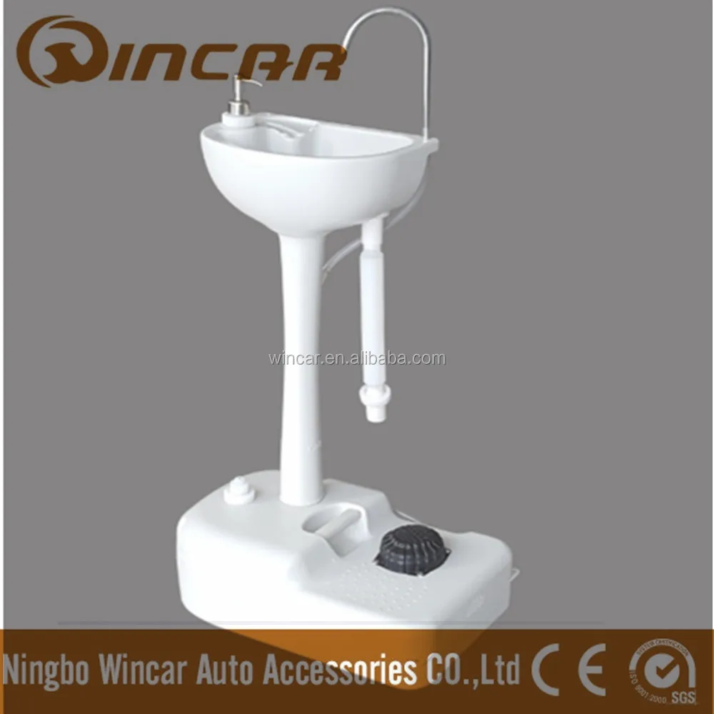 Dual Hand Washing Station with Portable Toilet Tank Outdoor Mobile Foot ...