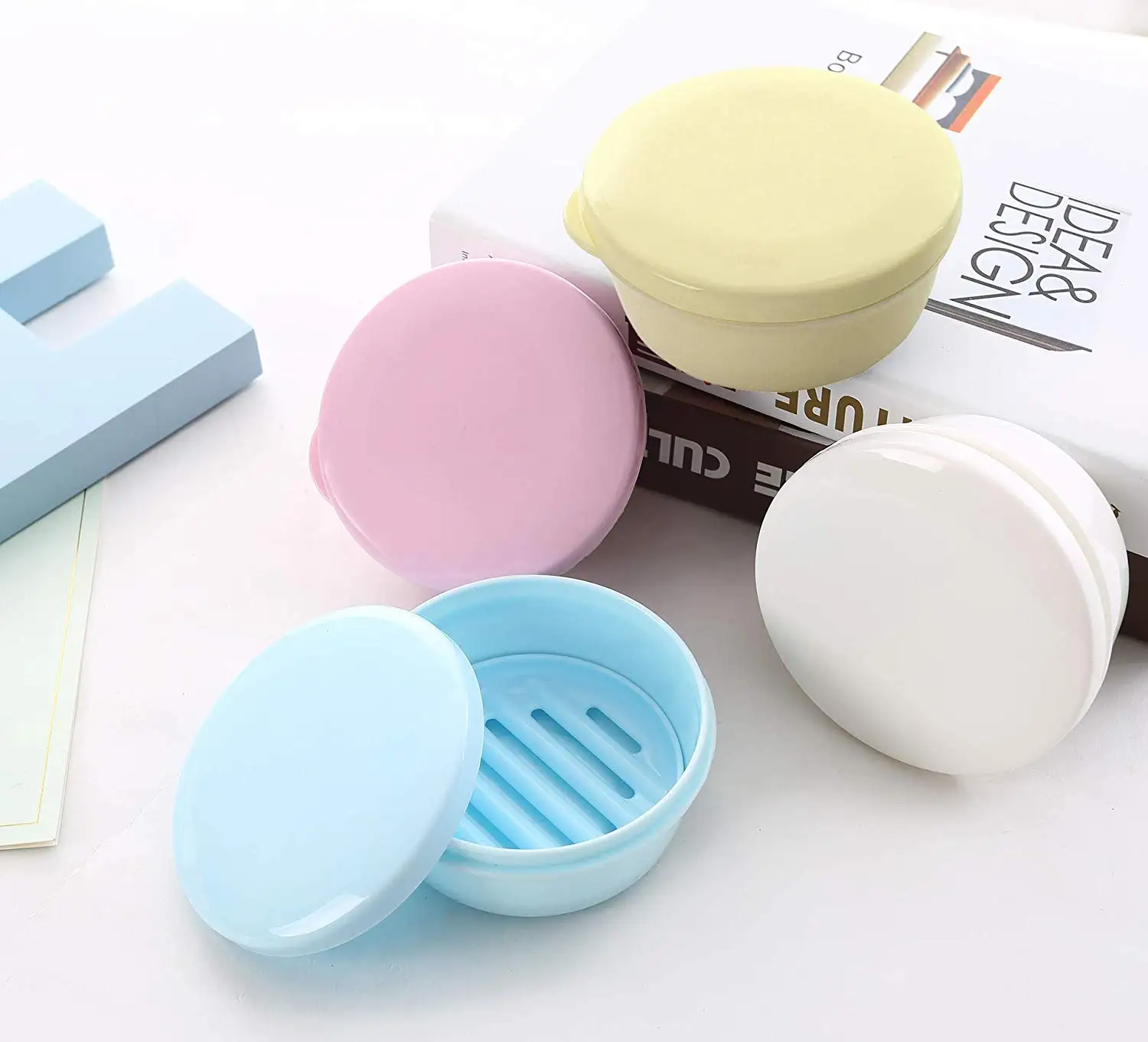 Factory Price Round Soap Box Waterproof Hotel and Travel Soap Dish with ...