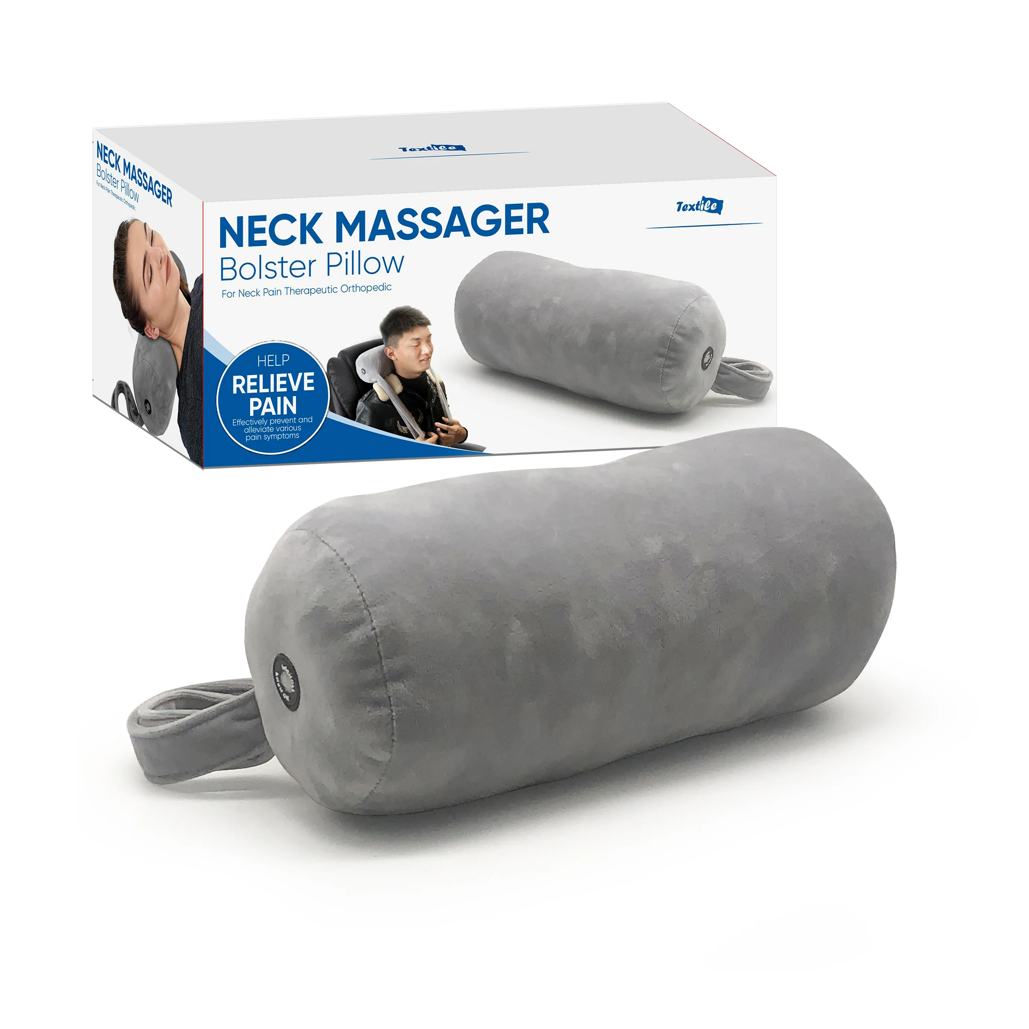 Massager Vibrating Cylinder Neck Roll Relax Travel Pain Relief Electric ...