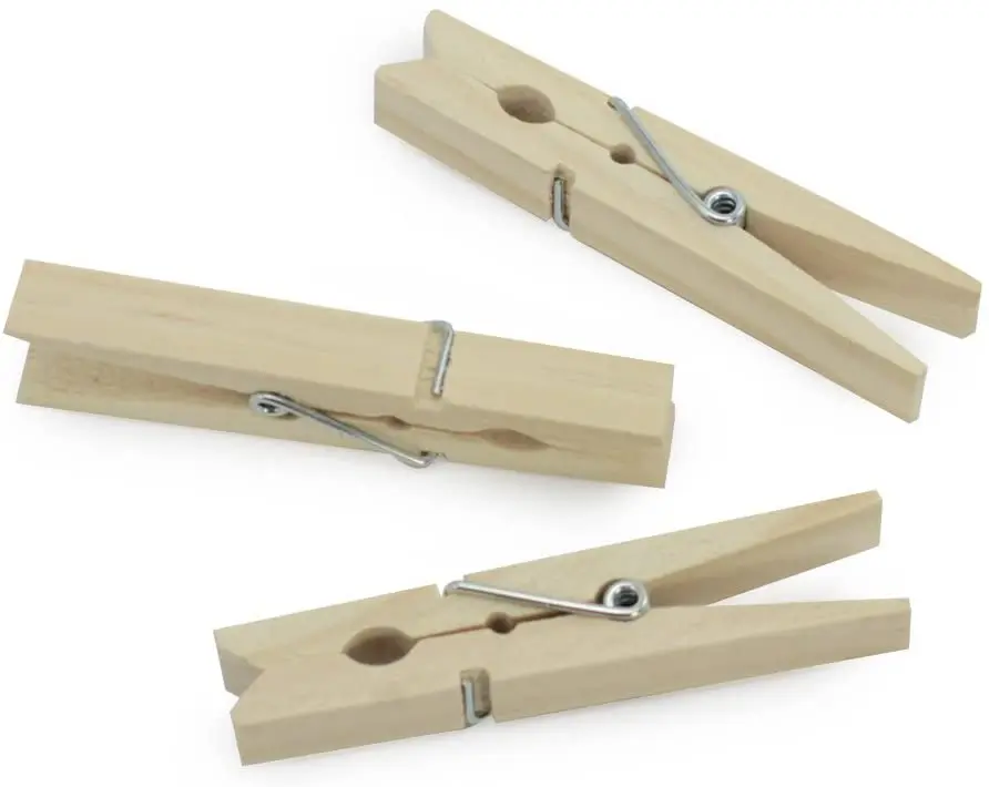7.4cm 24PCS/PACK Wooden Clothes Pegs Eady Duty Large Wooden Peg Birch ...