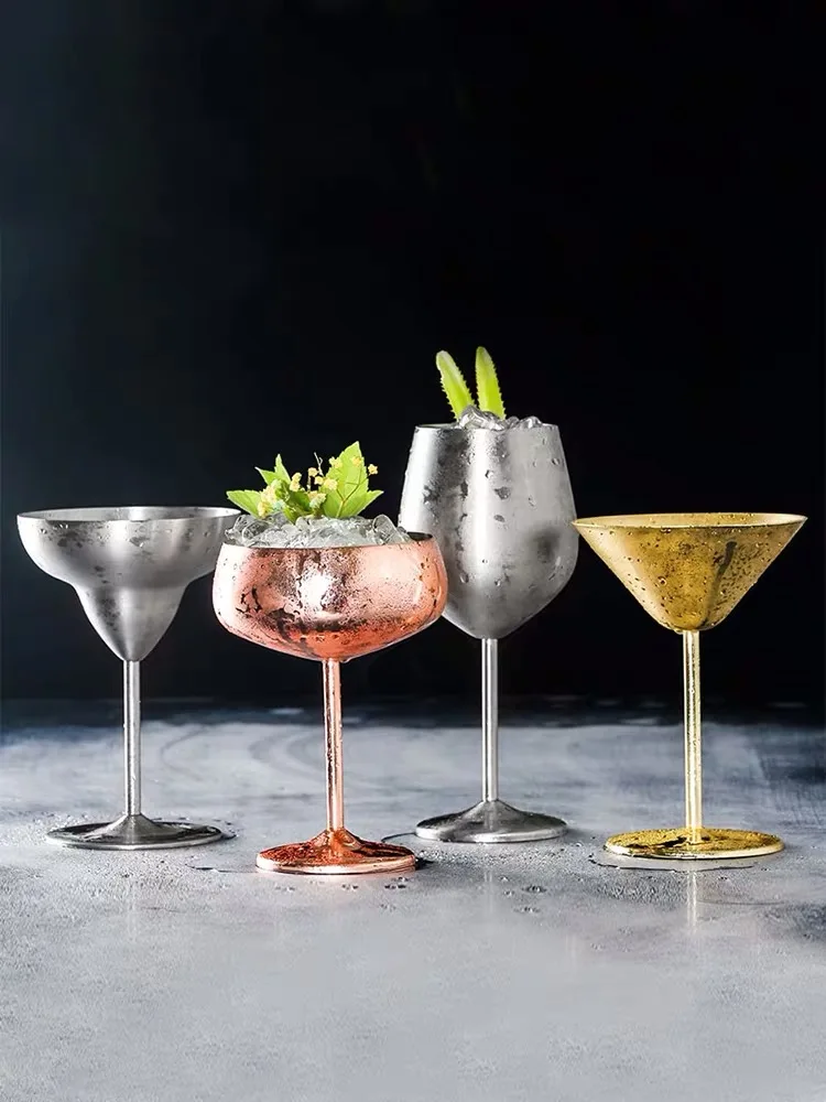 Stainless Steel Silver Cocktail Martini Champagne Coupe Copper Glass ...