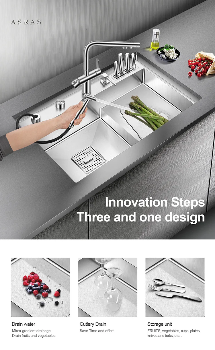 ASRAS SUS304 Kitchen Sink - Modern, Durable, and Stylish