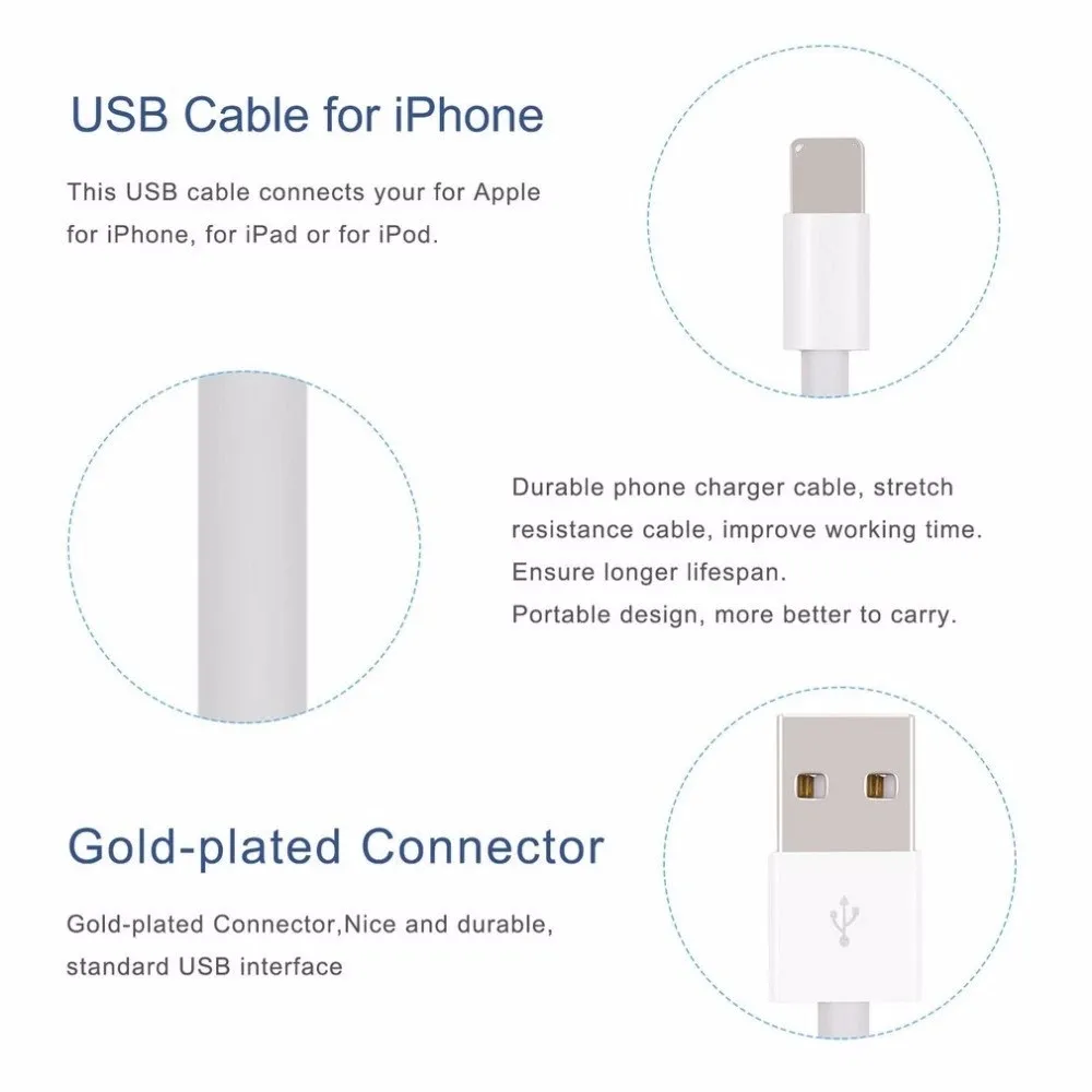 Pvc For Iphone Cable Charger High Quality Usb Data Line 2.1a Fast ...