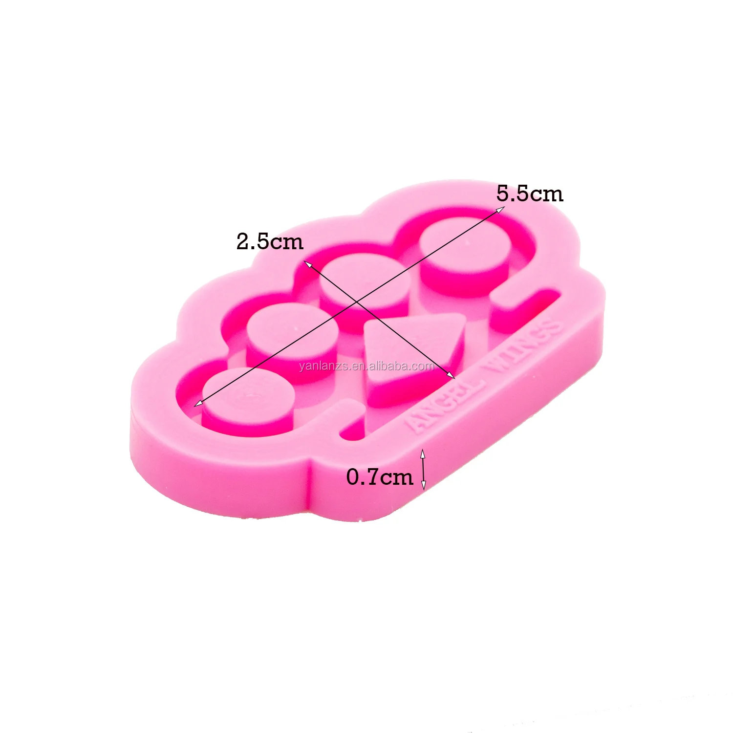 S720 Silicone Mini Brass Knuckles Key Chain Mold for DIY Crafts