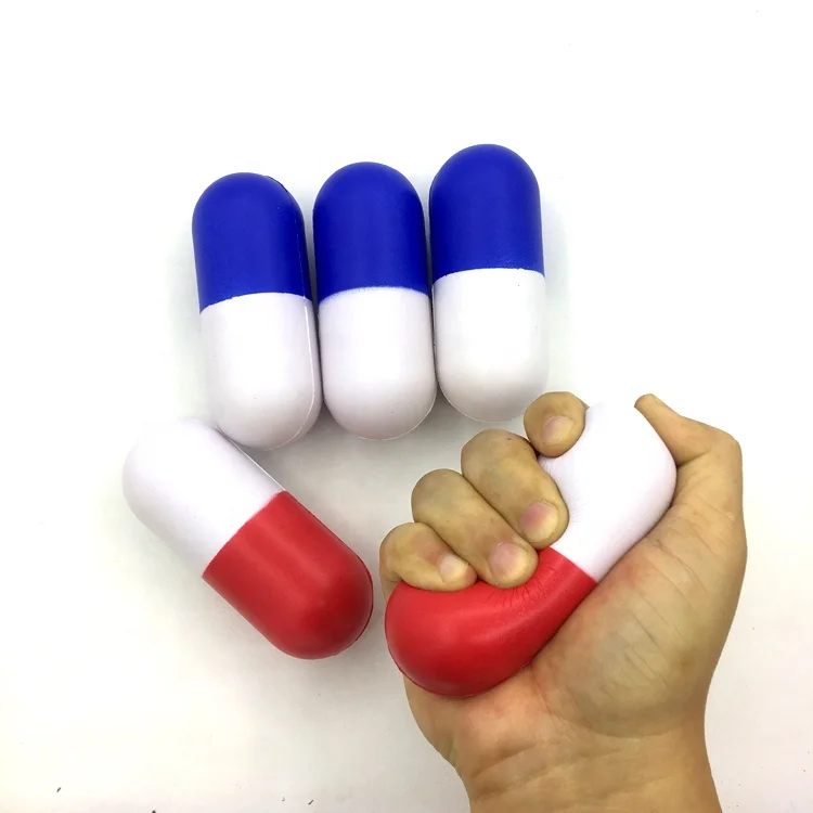 Anti Pu Stress Reliever Capsule Ball Toys Pu Foam Capsule Stress Ball ...