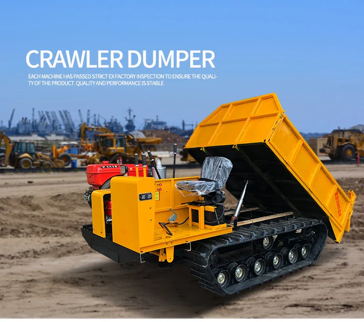Mini Crawler Dumper Trucks Rubber Track 3 Tons Crawler Transporter ...