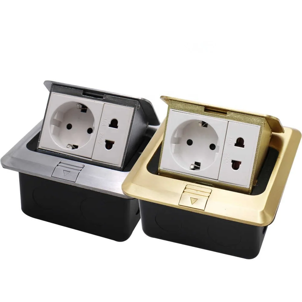 EU Standard Pop up Floor Socket - RJ45 Data & Power Outlet