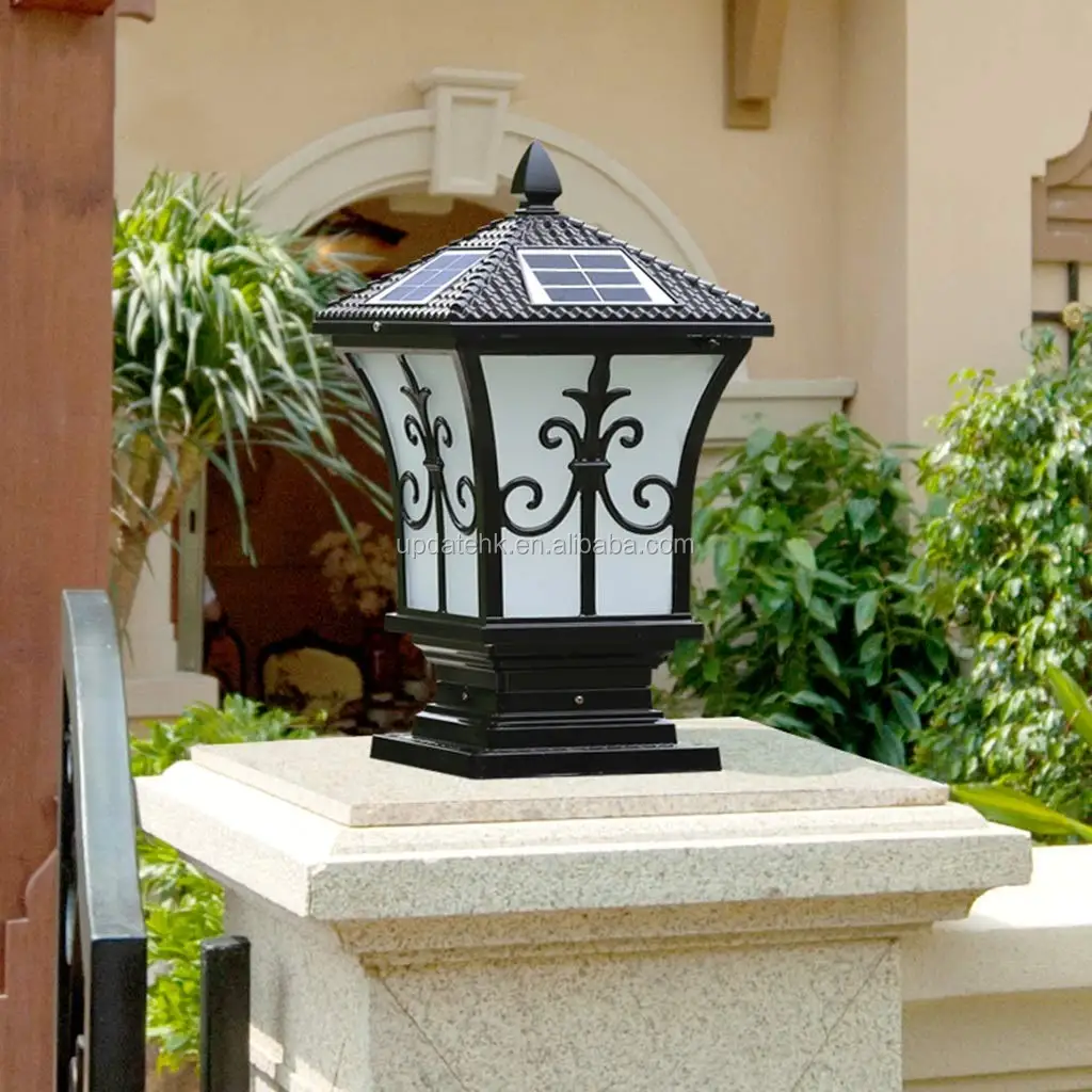 Outdoor Waterproof Solar Power Pillar Villa Garden Decoration ...