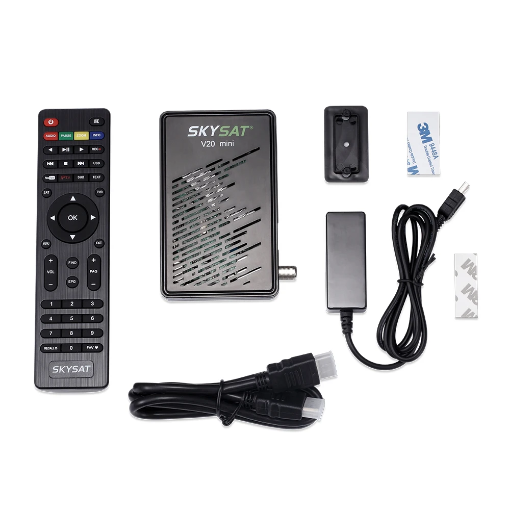 SKYSAT V20 mini DVB-S2 + H.265 + ACM + Auto Powevu m3u Digital receptor ...