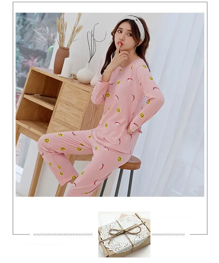 New Spring/summer Thin Pajama Suit For Women Home Wear For Women Long ...