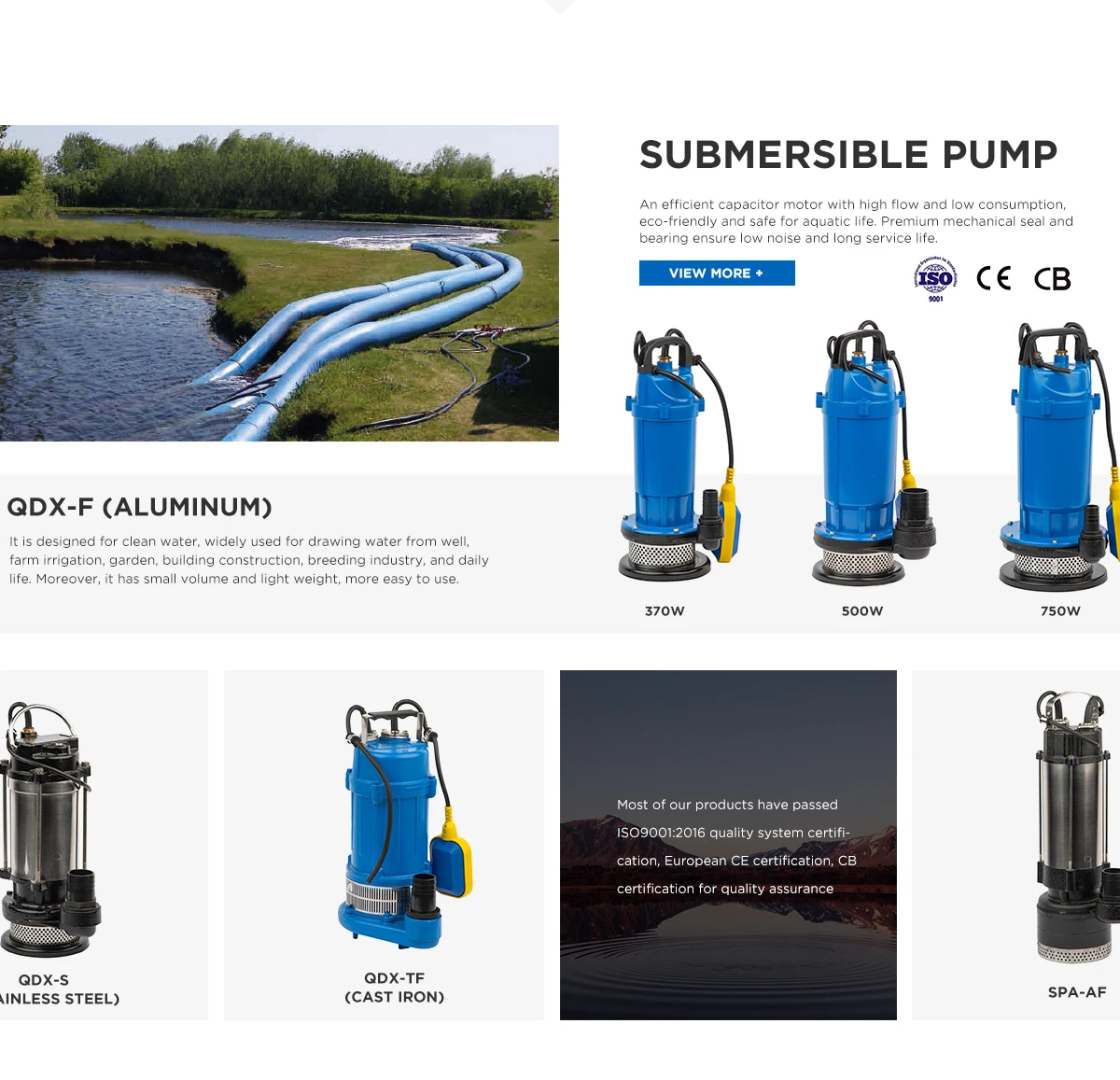 ZHEJIANG BINTER ELECTRIC MACHINERY CO.,LTD - Water Pumps