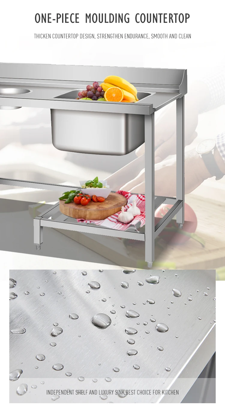 Stainless Steel Sink Table With Waste Hole Washing Table/dishwasher ...