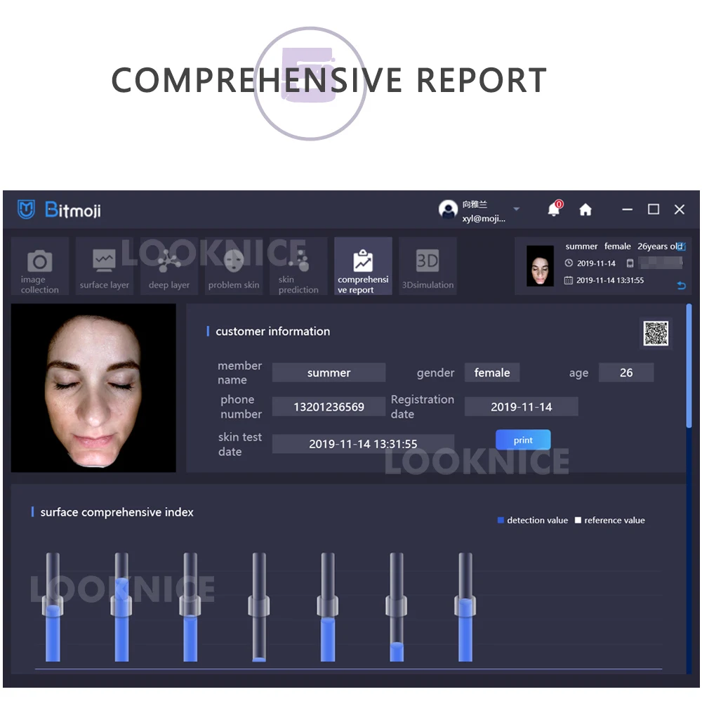 2025 New Technology 8 Spectrum Bitmoji Skin Analysis Machine