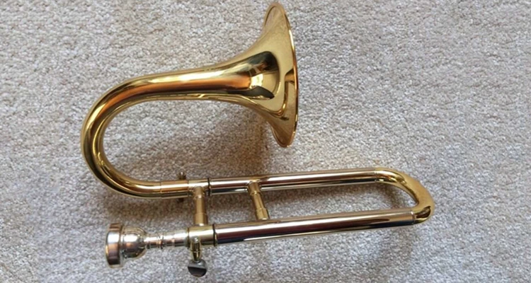 High Quality Brass Material Gold Lacquered Piccolo Trombone - Buy ...