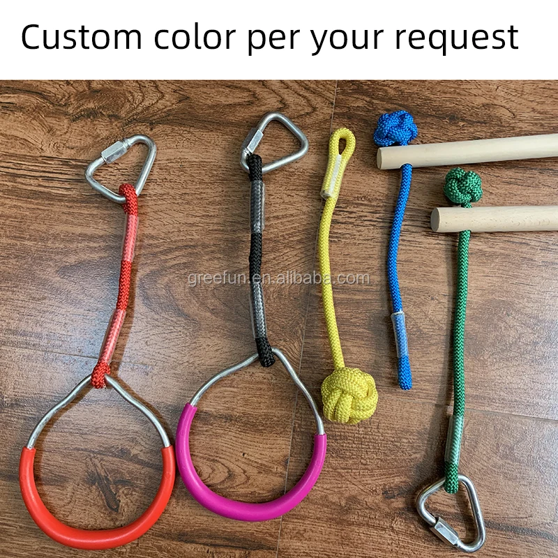 Backyard Obstacle Course With Adjustable Buckles,Swing Monkey Bars ...