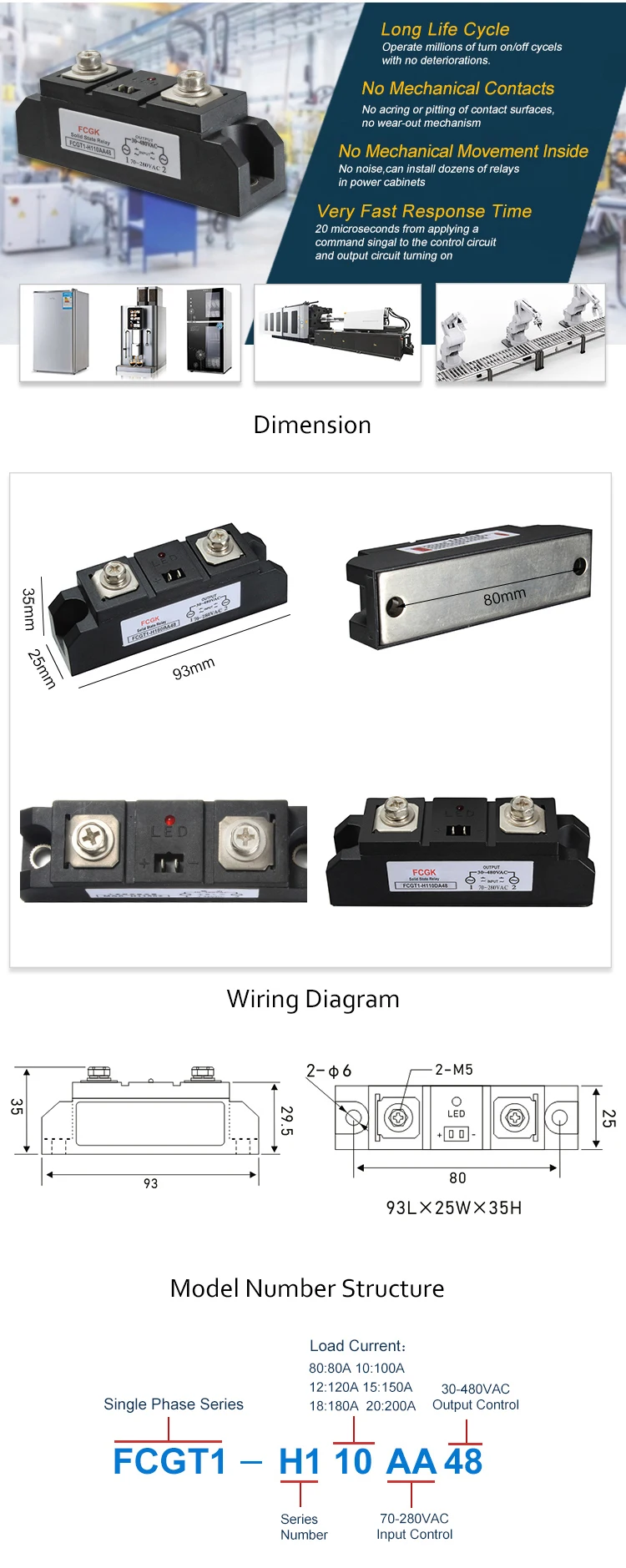 Industrial Solid State Relay 100a,Ac-ac High Current Relay - Buy ...