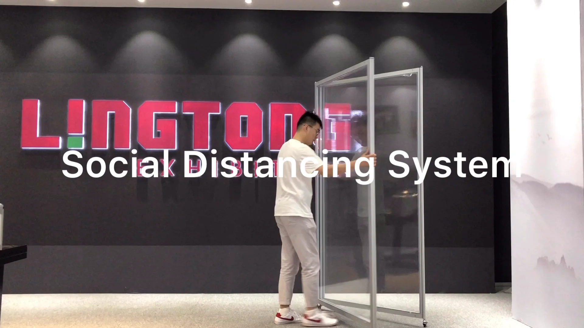 Movable Social Distance Partition Wall Sliding Clear Divider Screen ...