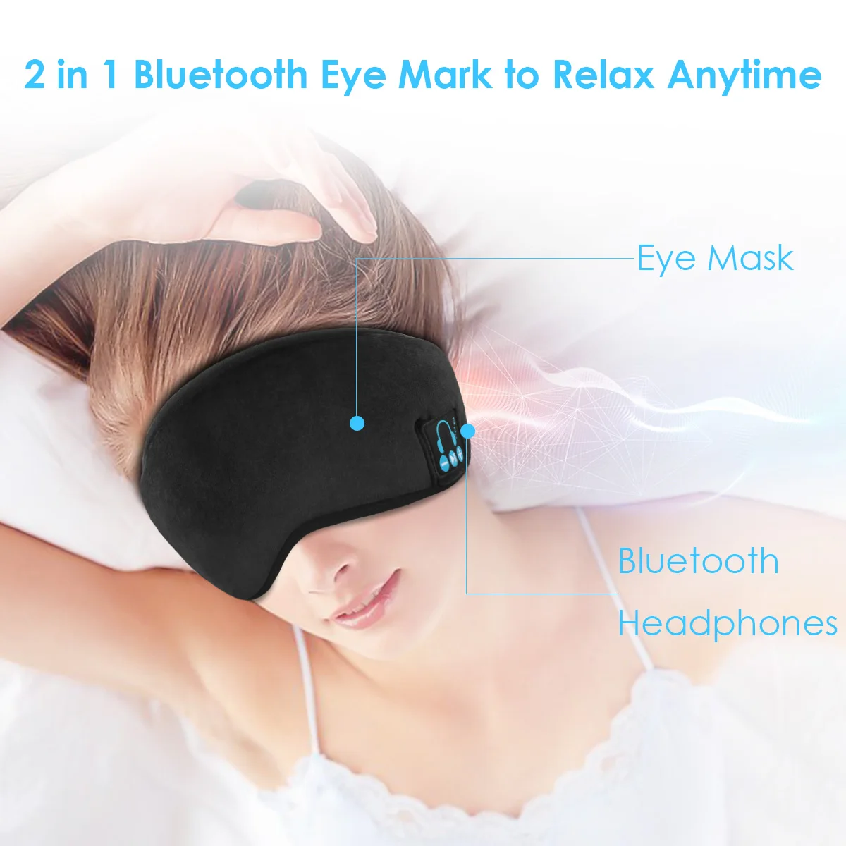 Wireless Headphone Music Sleeping Eye Mask Bt 5.0 Travel Sleep Music ...