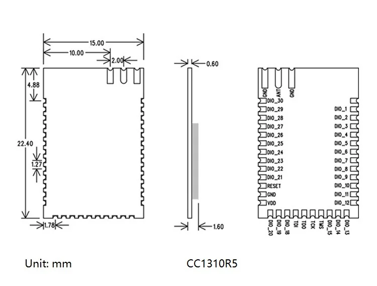 Ti Cc1310 12c/12s/uart/gpio Interface Rf Wireless Module With Long ...