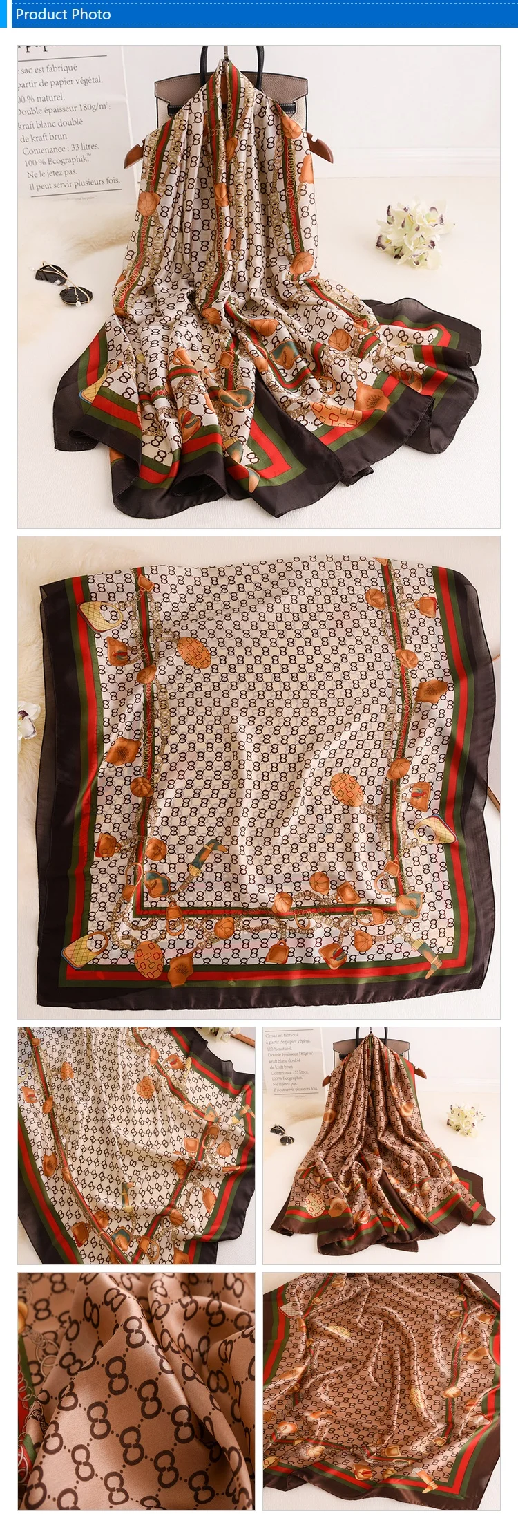 2020 New Design Branded Scarf Shawl High Quality Brown Luxury Brand ...