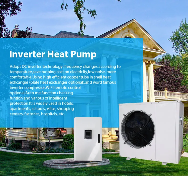 Dc Inverter Compressor Split Inverter Heatpump Varmepump 8kw Air Source ...