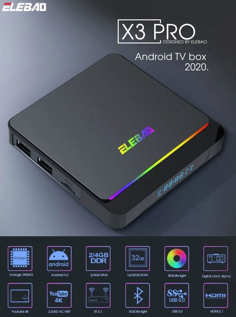 Elebao X4PRO S905X4 Set Top Box - Android 10, 4GB RAM