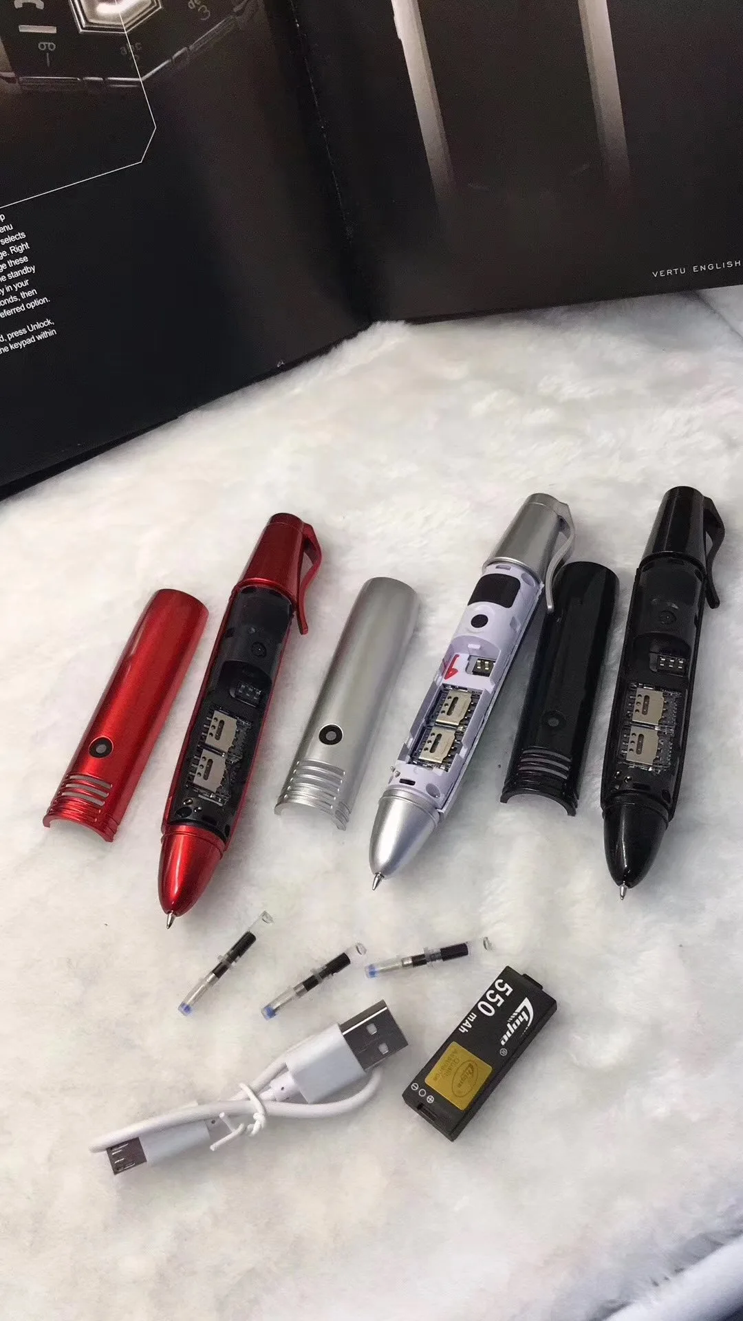 Unlock 2g Gsm Recording Pen Mini Cellphone 0.96" Tiny Screen Gsm Dual ...