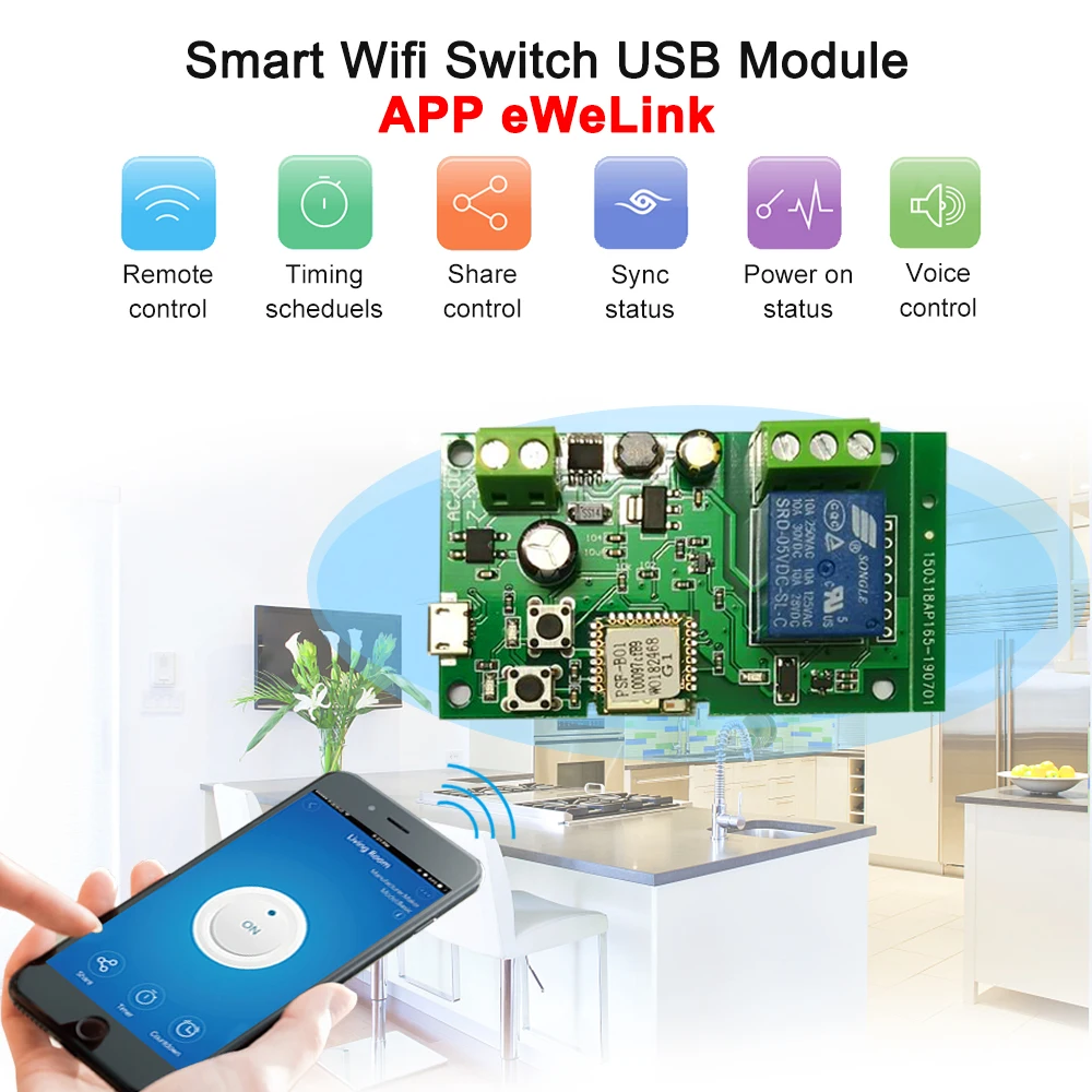 Ewelink Module DC 7V 12V 32V Smart Remote Control Wifi Switch