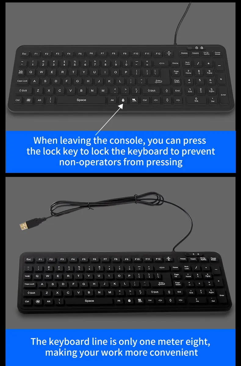 Us Waterproof Hospital Keyboard,silicon Usb Computer Ip68 Medical ...