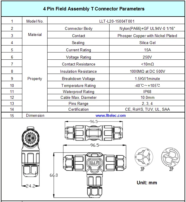 IP67 T Junction Wire Distributor - Reliable Waterproof Connector