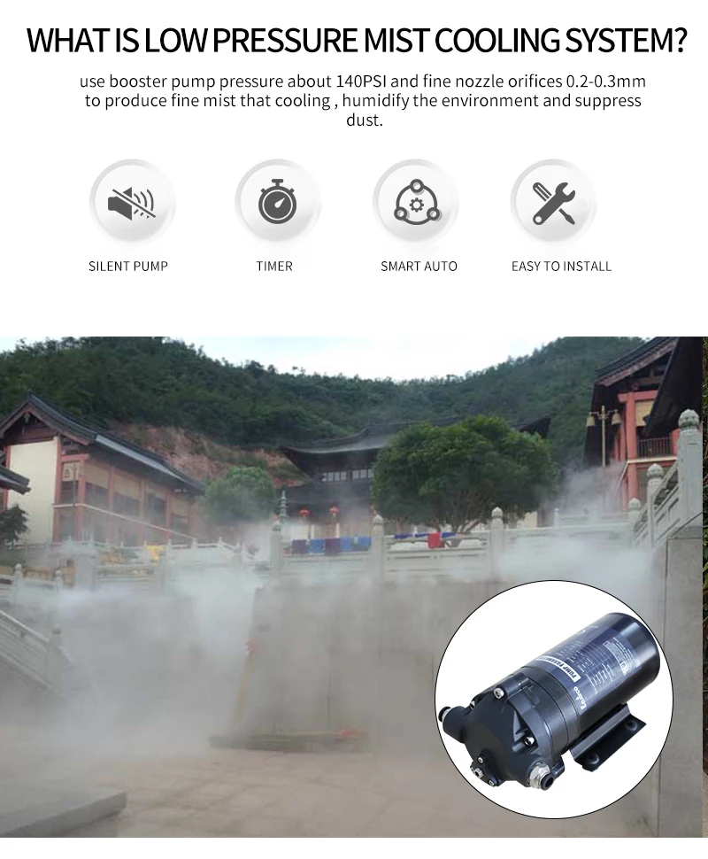 Outdoor Mist Cooling System Fog Misting System Fogging System Water ...