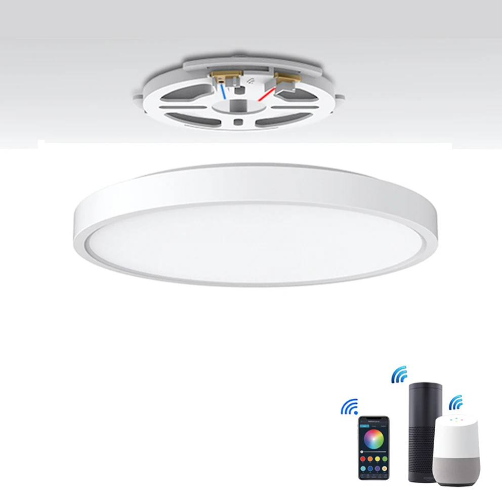 24w Tuya Smart Wifi Voice Or App Control Surface Mounted Round Dimmable ...