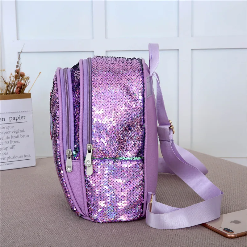 Mini School Bag Personalized Cute Girls Glitter Bag Reversible Shining ...