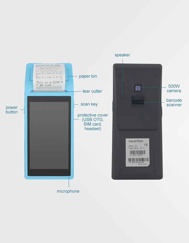 Q2 Restaurant Ordering Machine Eft Pos Pos Terminal Skimmer Pos System ...