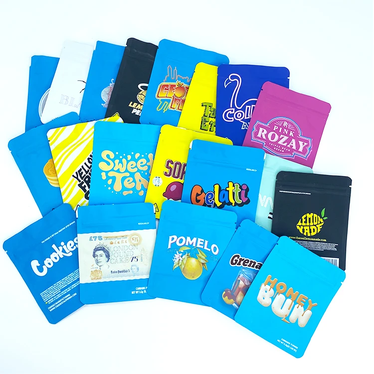 3.5g Cookies Stand Up Mylar Bags Various Styles Packing Smell Proof ...