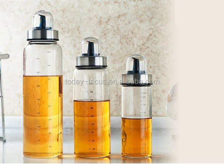 Kitchen Gadget 2024 Glass Oil Jar With Plastic Lid 170ml 300ml 500ml - Buy Oil Jar,Oil Jar Glass ...